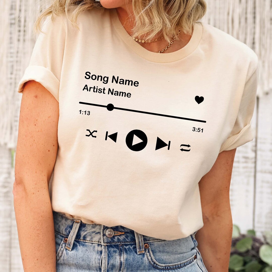 Custom Song & Artist Name T-shirt: Music Lover Gift - Etsy
