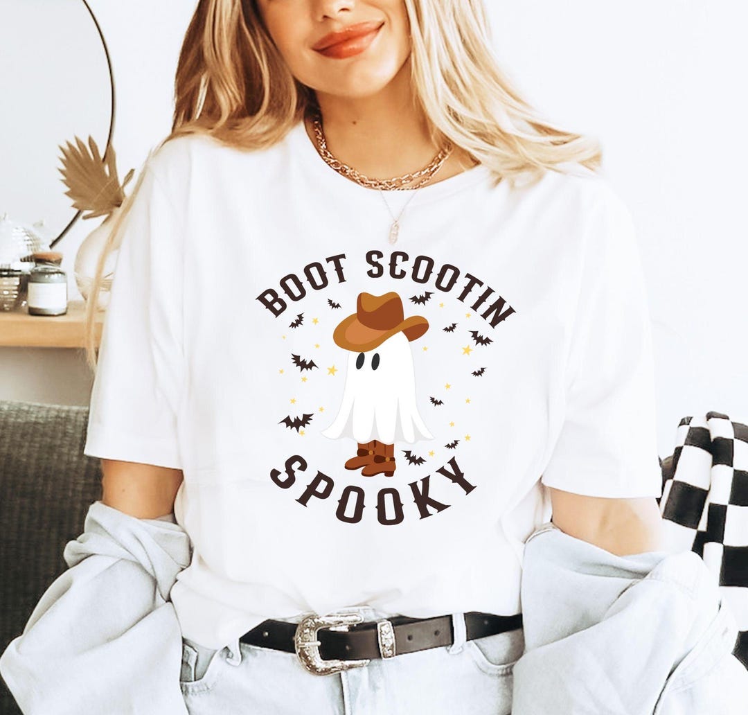 Boot Scootin' Spooky Ghost Shirt: Western Halloween Tee - Etsy