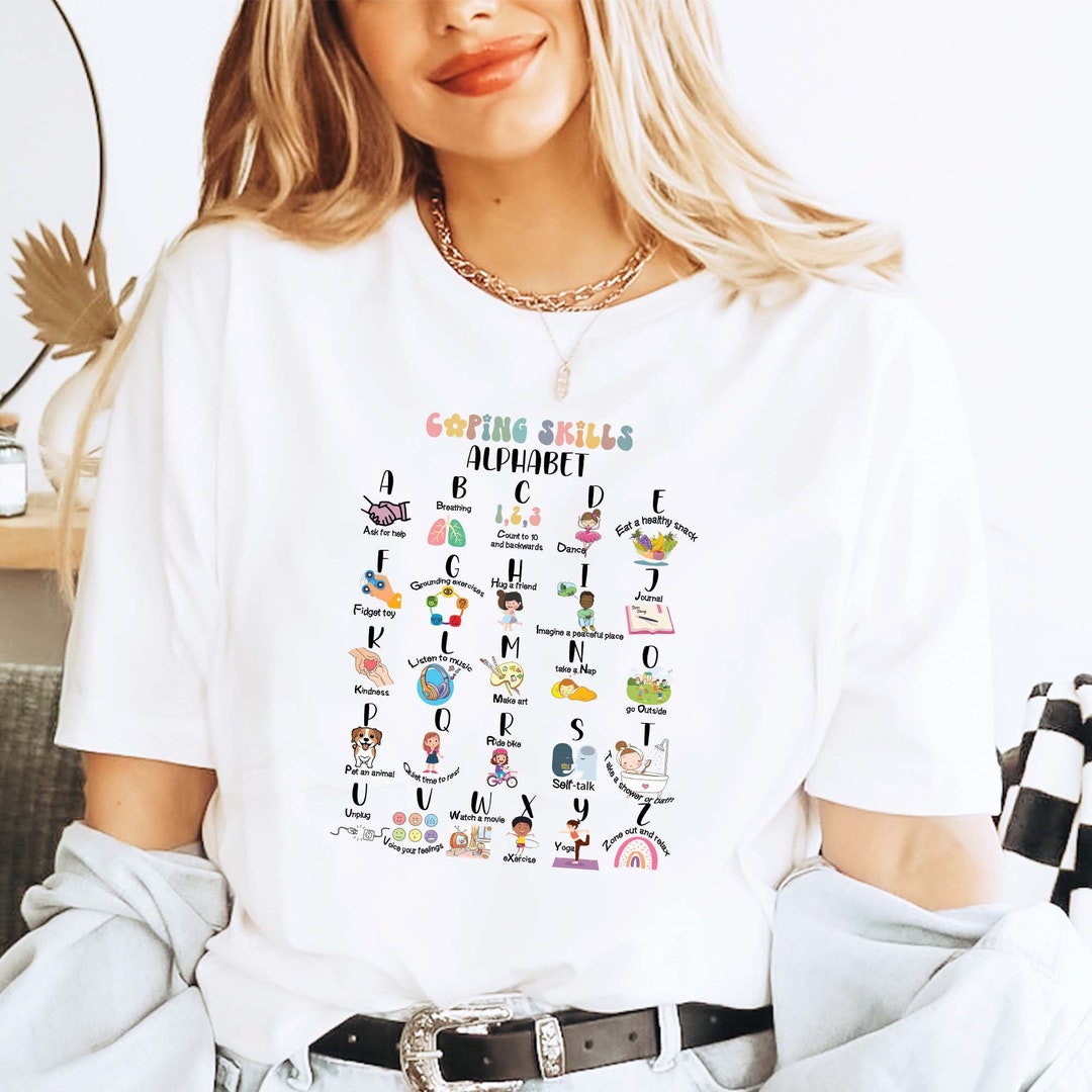 Coping Skills Alphabet Shirt: School Counselor Psychologist Tee - Etsy