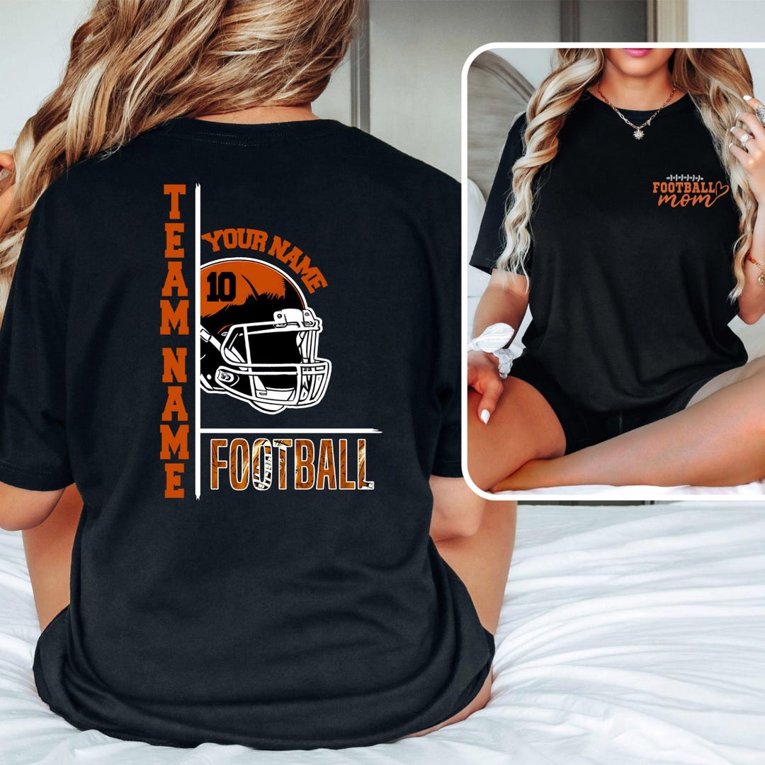 Custom Football Mom Shirt: Personalized Name & Number Tee - Etsy