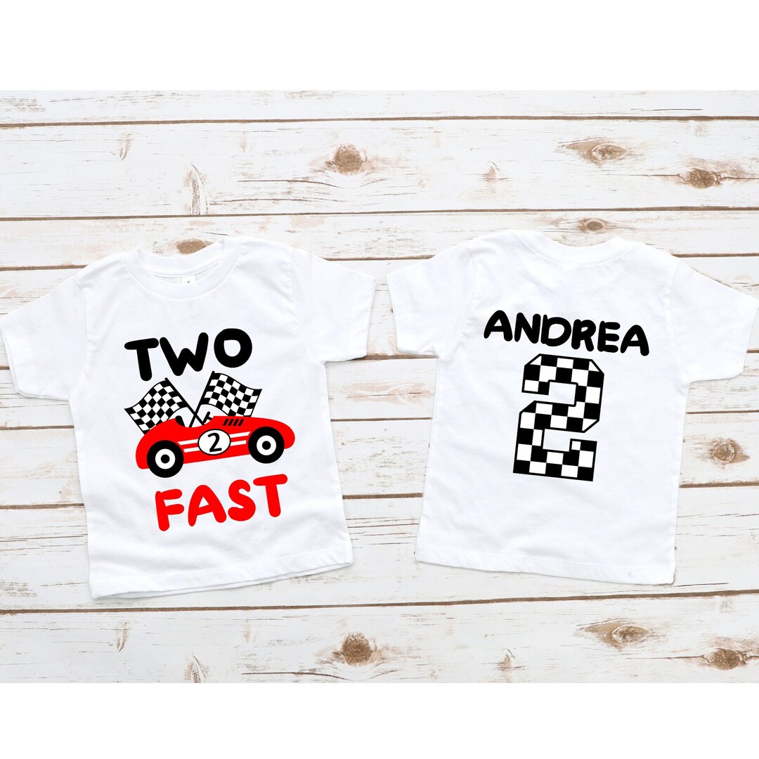 Two Fast Race Car Shirt, CUSTOM Racecar Birthday Shirt, Birthday Boy ...