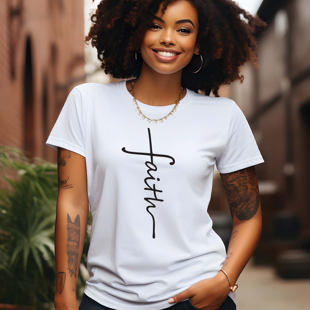 Faith Shirt: Christian Cross Graphic Tee - Etsy