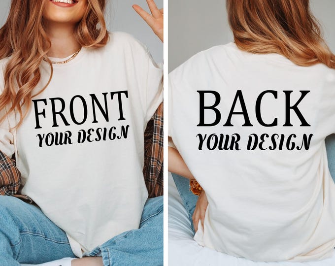 Front and Back Personalized T-shirt ,custom Design Shirt, Custom Couple ...