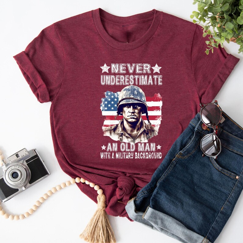 Retro American Flag Veteran T-shirt: Military Gift - Etsy