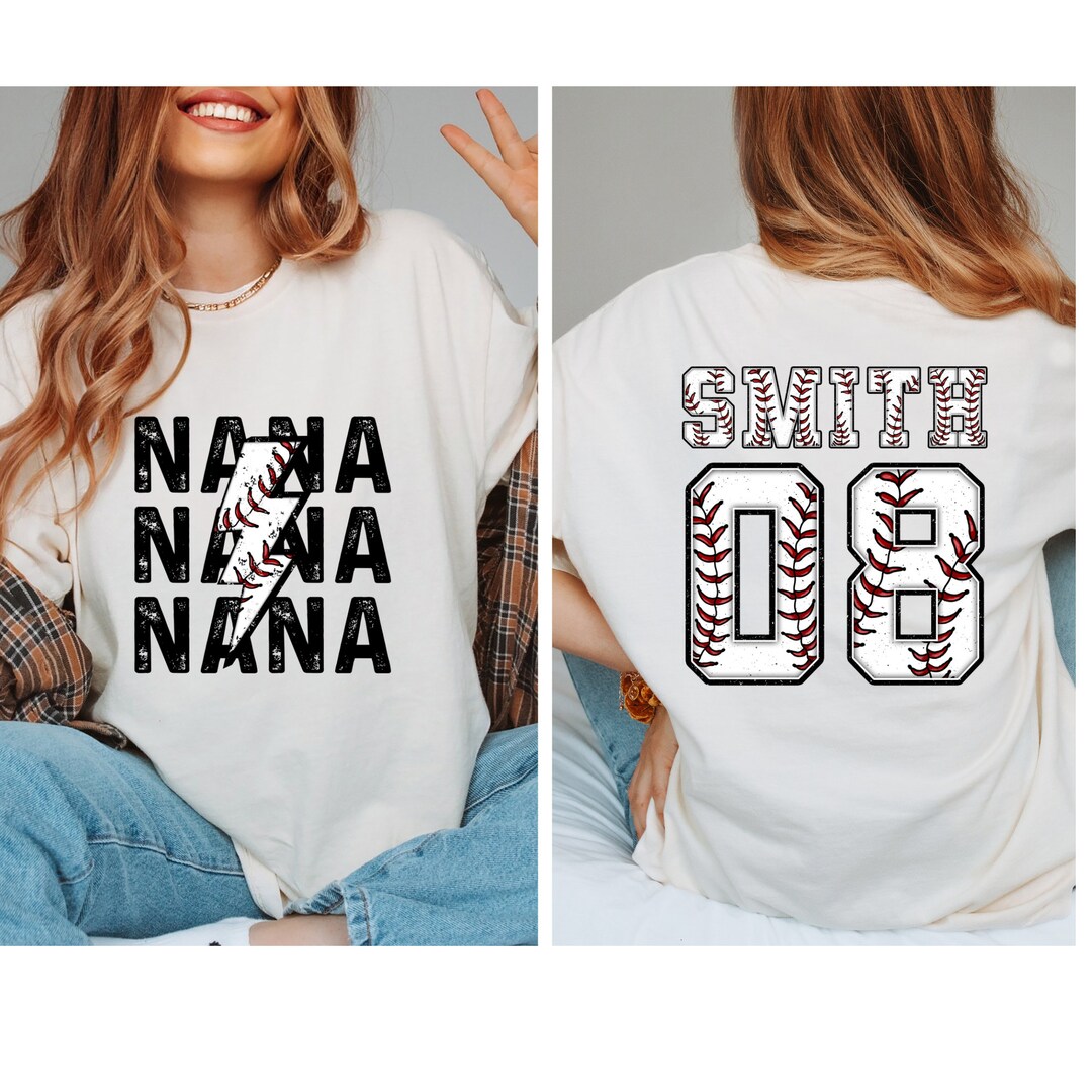 Custom Baseball Nana Shirt, Mom Baseball Tee, Baseball Game Day Mam ...