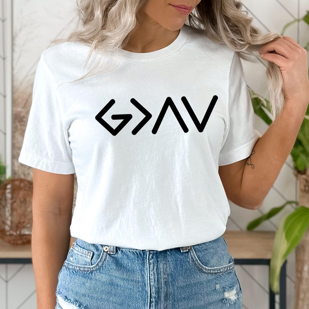 God is Greater T-shirt: Faith Cross Christian Gift - Etsy