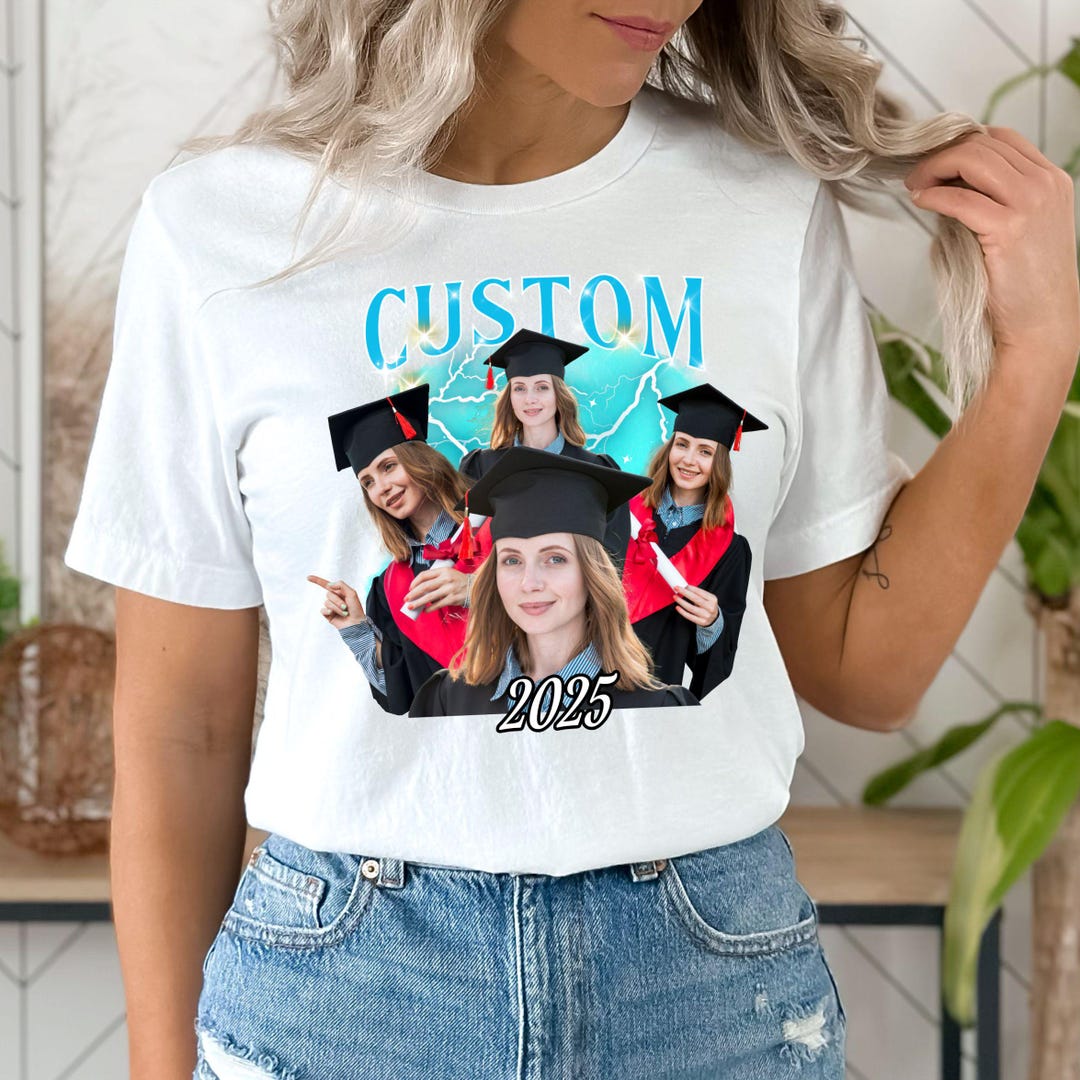Personalized Graduation 2025 T-shirt: Custom Photo Graduate Tee - Etsy