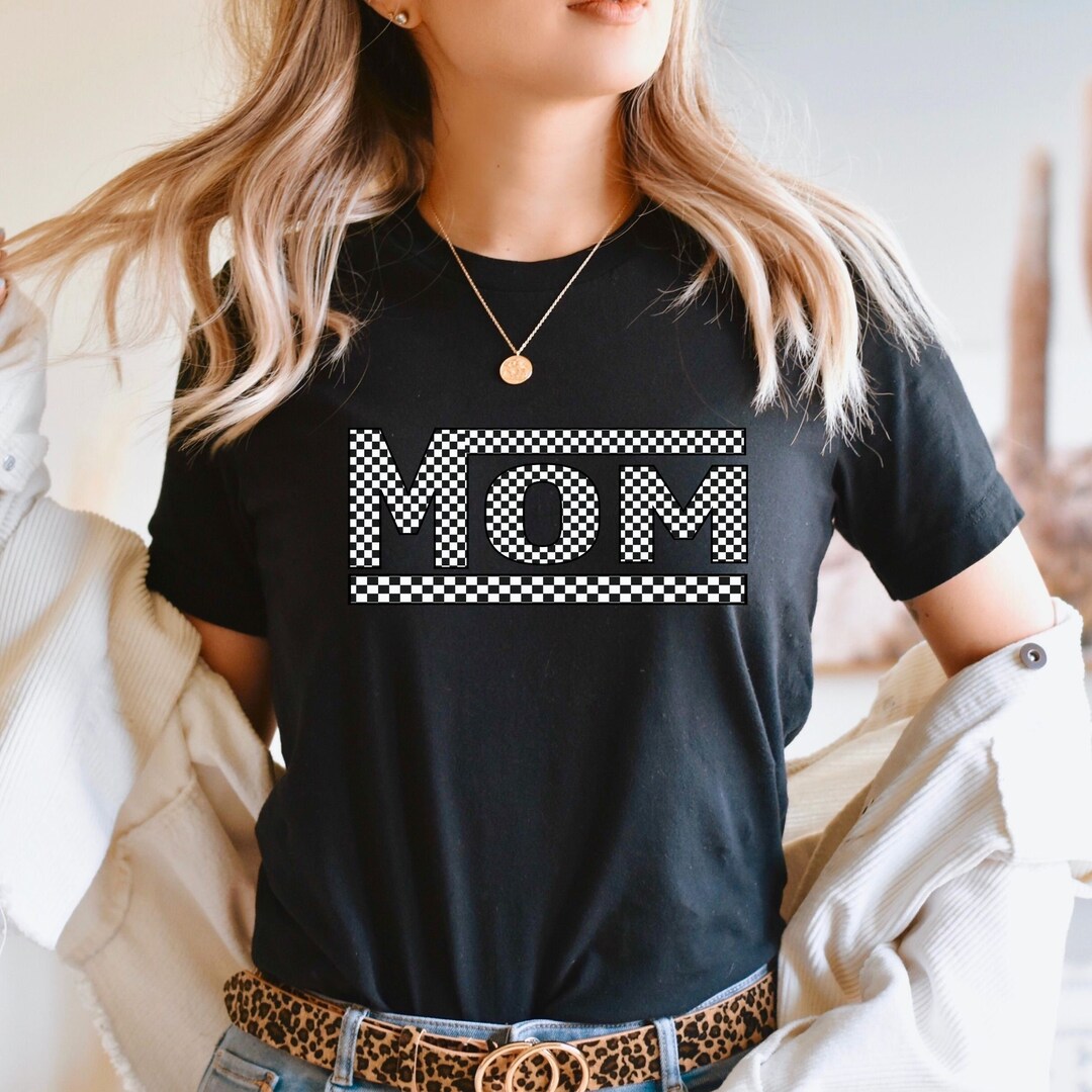 Checkered Mom Tshirt, Mom Shirt for Mother’s Day, Retro Mom T-shirt ...