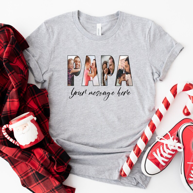 Custom Dad Shirt,papa Photo Shirt,customized FATHER Day Gift ...