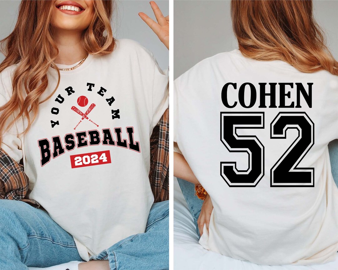 Personalized Baseball Team Shirt: Custom Name & Number, Baseball Lover ...