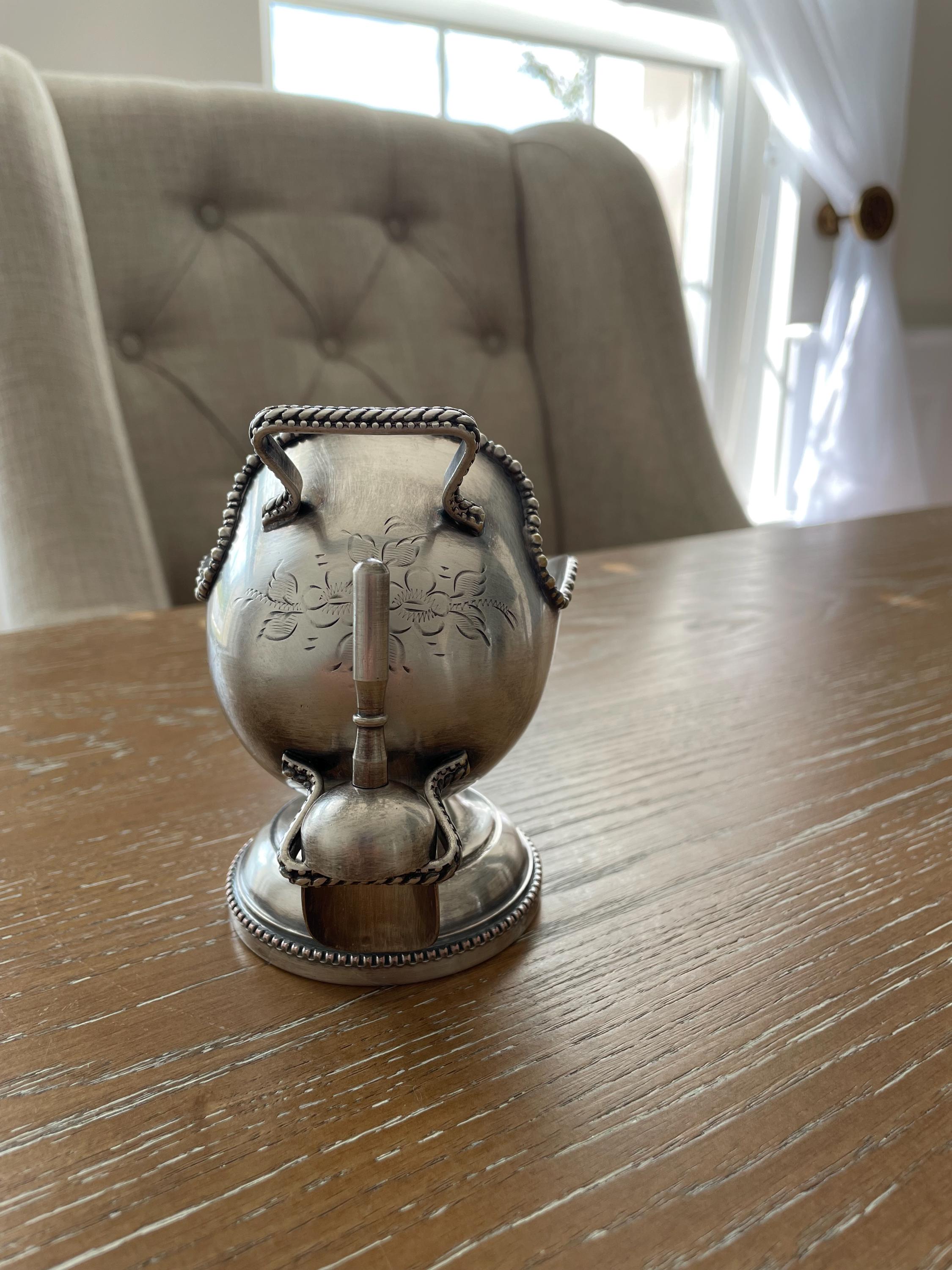 Vintage Sugar Scuttle With Scoop 1920s Silver Plated Floral Engraving ...