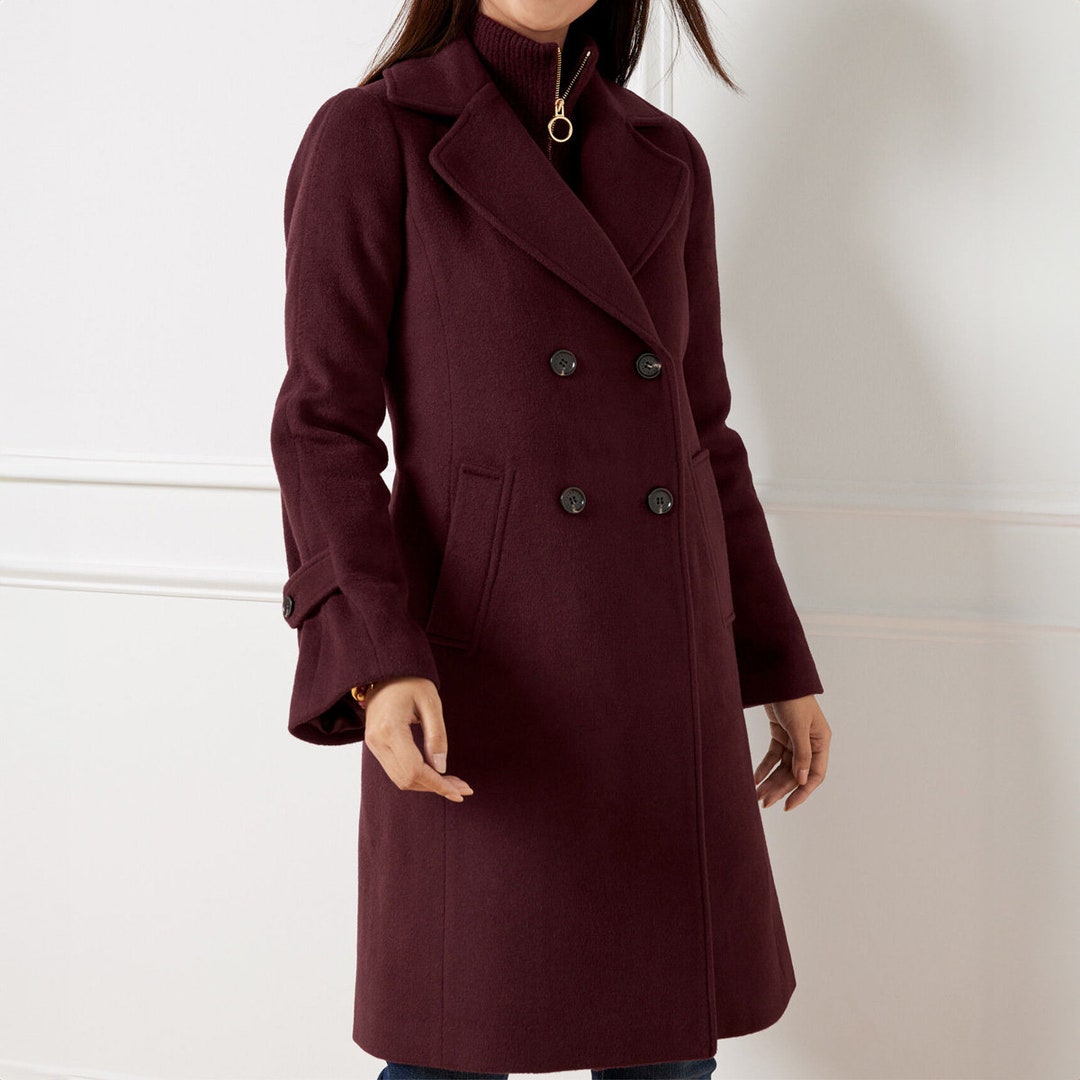 NWT Talbots Double Breasted Wool Blend Coat, 2 Colors, XS-XL, Free ...