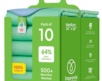 2 Pack - IMPROVIA Washable Underpads 34" X 52" - Heavy Absorbency ...