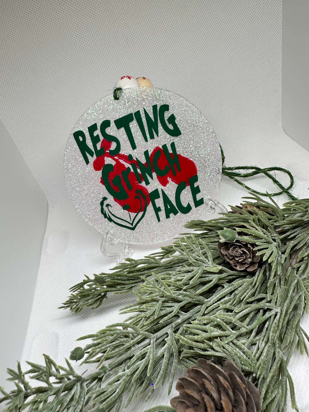 Resting Grinch Face Rear View Mirror Hanger - Etsy