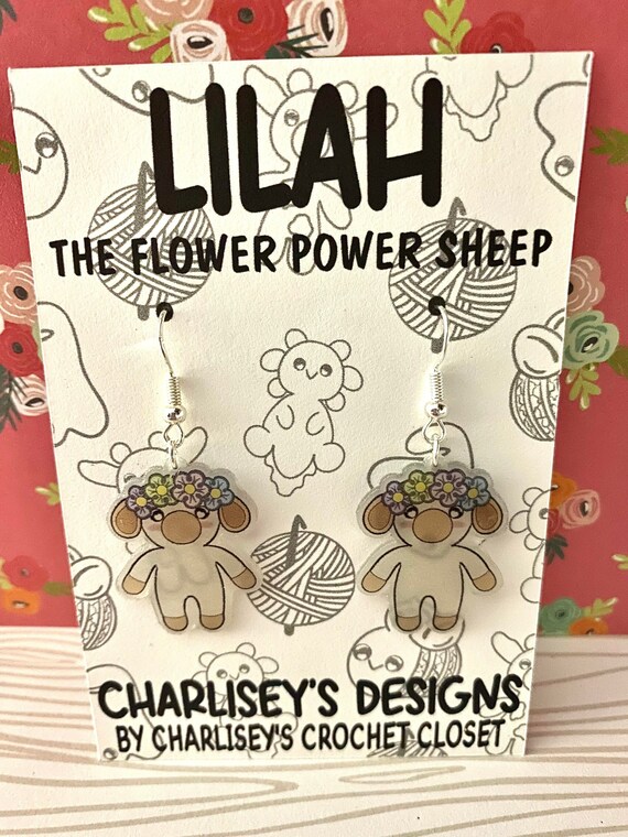 Lilah the Flower Power Sheep the Shrink Plastic Sterling - Etsy