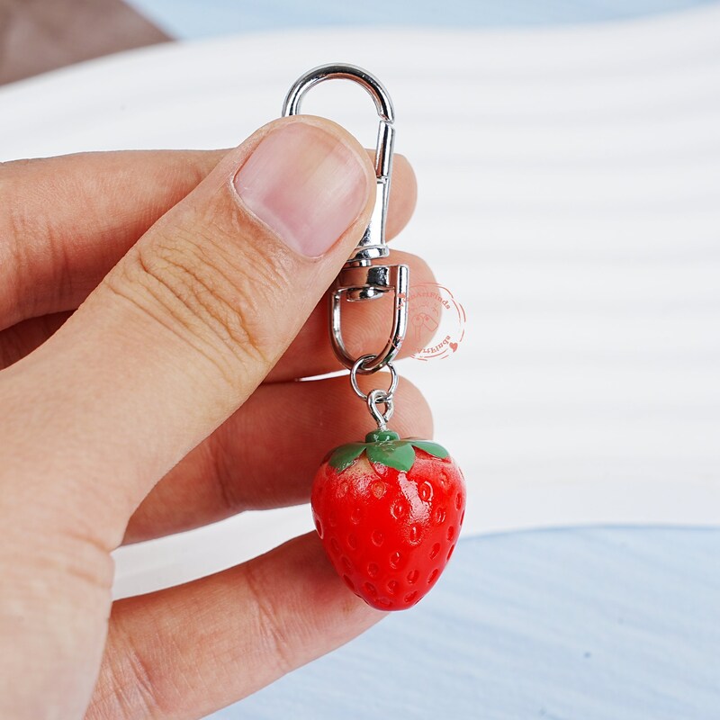 Strawberry Keychain - Etsy