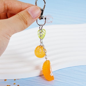 Mini Orange Keychain,cute Fruit Keychain,kawaii Phone Charm,birthday ...