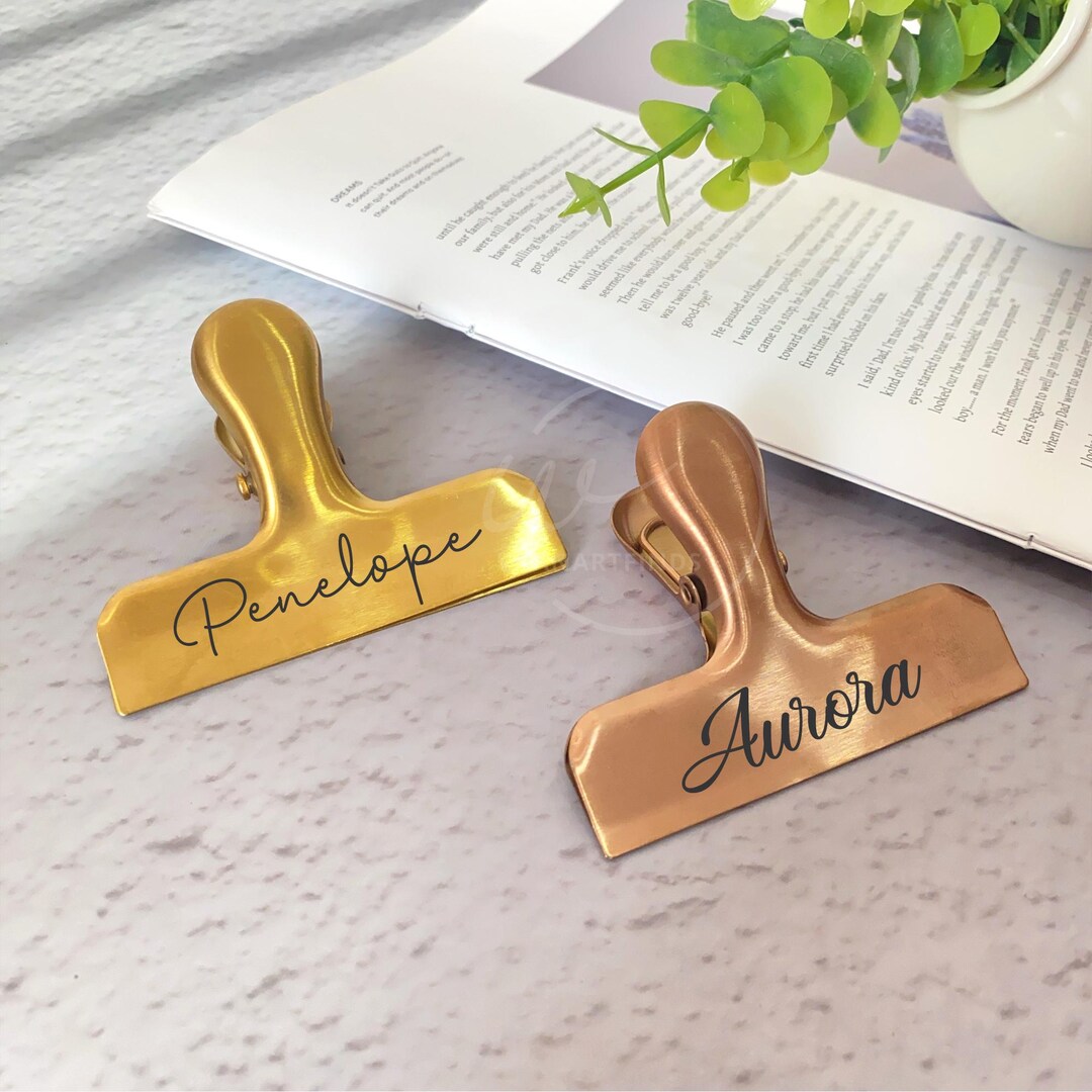 Custom Metal Clips, Stainless Steel Sealing Clip, Engraved Metal Paper ...