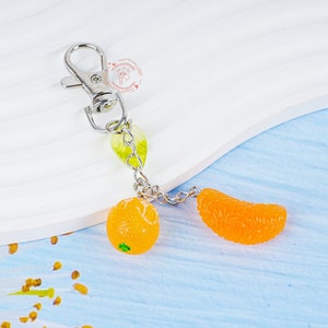Mini Orange Keychain,cute Fruit Keychain,kawaii Phone Charm,birthday ...