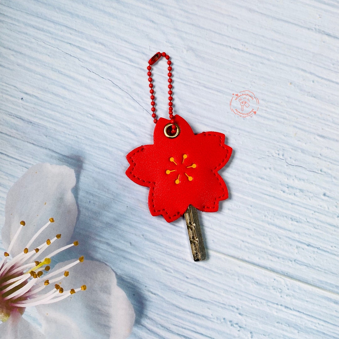 Sakura Key Cover,kawaii Key Cover,cozy Key Holder,leather Key Covers ...