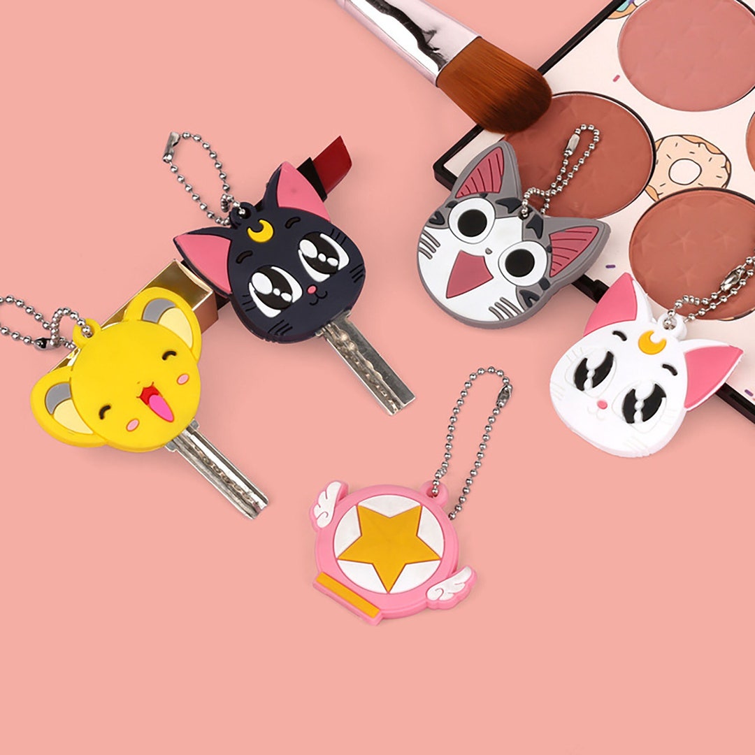 Cute Cat Key Coverkawaii Cartoon Key Coverpvc Key - Etsy