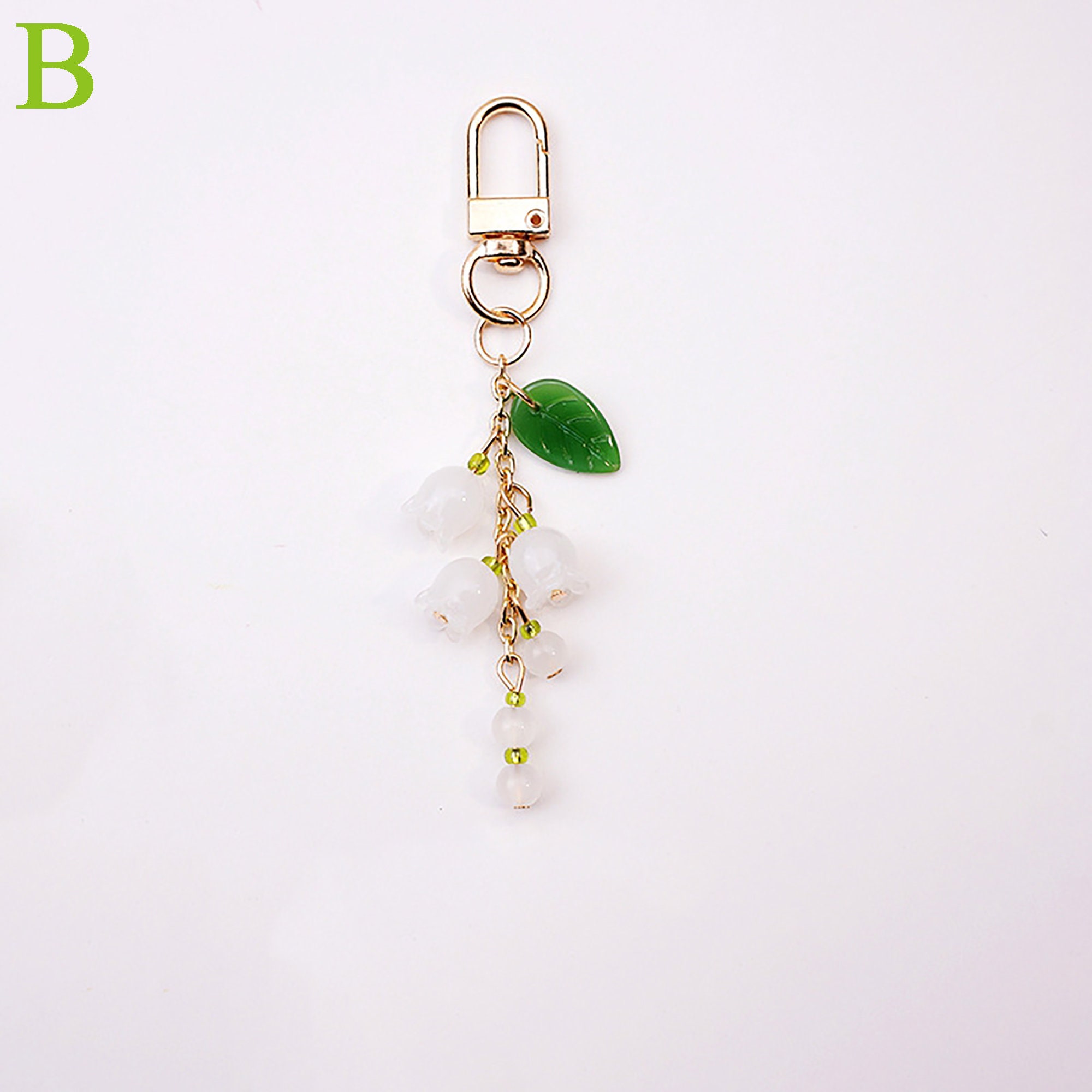 Lily of the Valley Keychain Cute Glass Flower Key Chain Ring - Etsy
