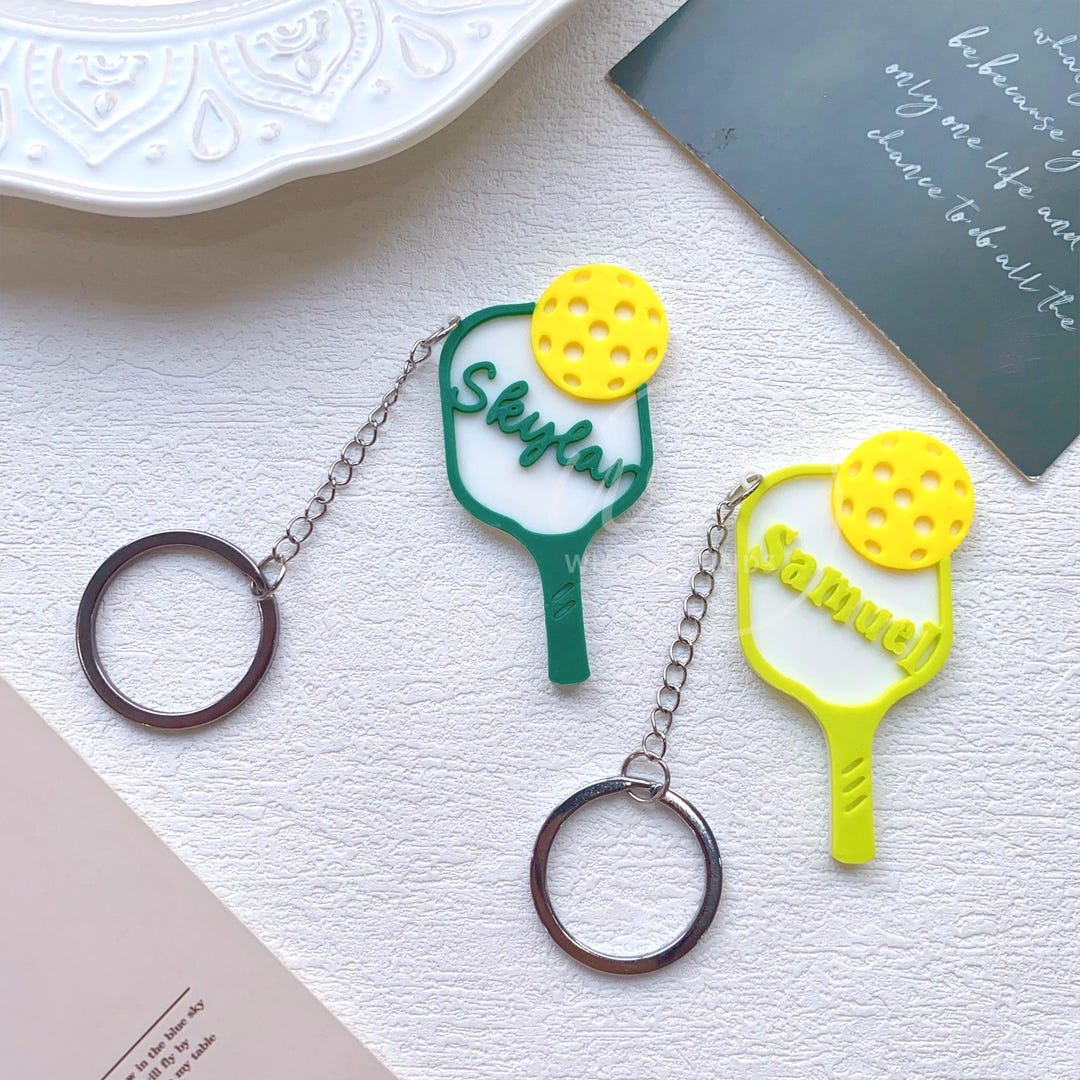 Personalized Pickleball Keychain, Mini Paddle Keychain, Pickleball Name ...