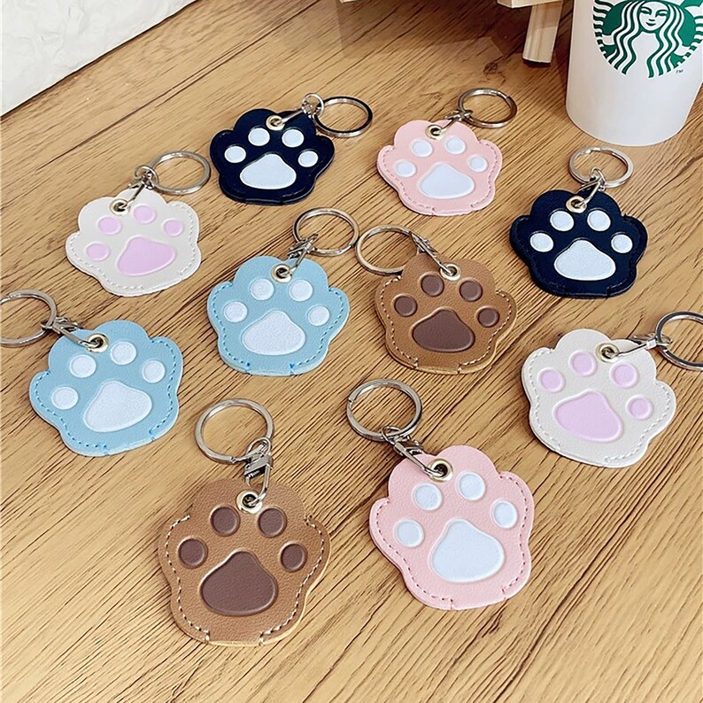 Kawaii Cat Paw Key Coverleather Key Coverscute Key - Etsy