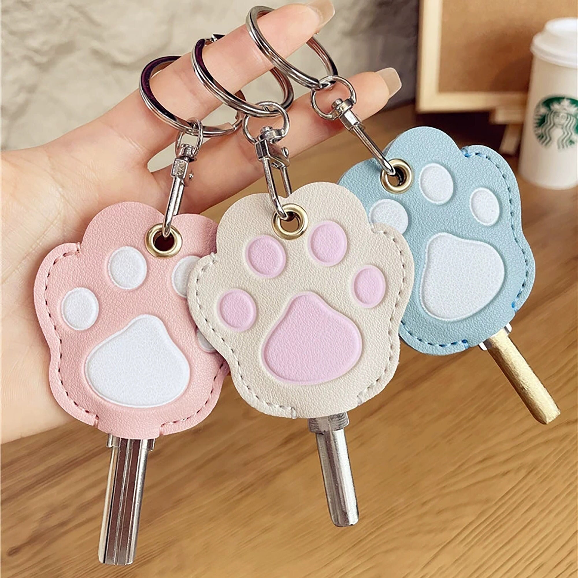 Kawaii Cat Paw Key Coverleather Key Coverscute Key - Etsy