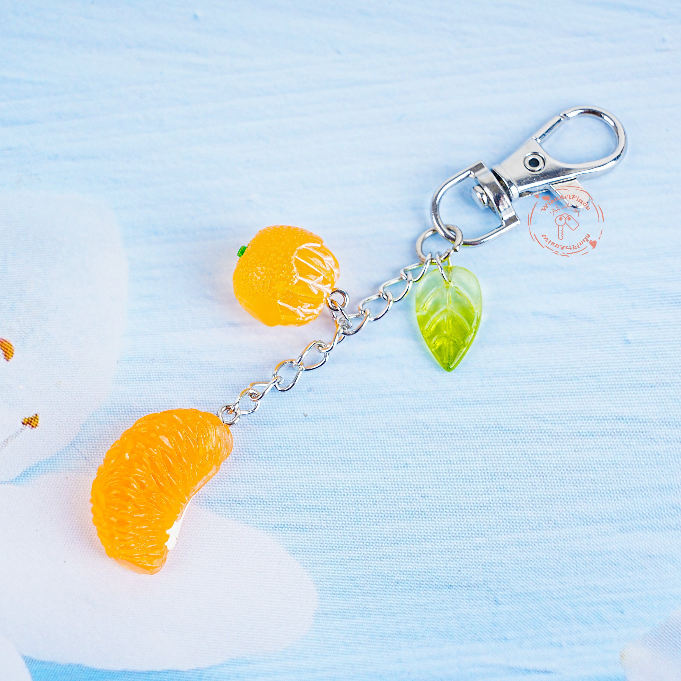 Mini Orange Keychain,cute Fruit Keychain,kawaii Phone Charm,birthday ...