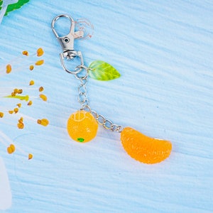 Mini Orange Keychain,cute Fruit Keychain,kawaii Phone Charm,birthday ...