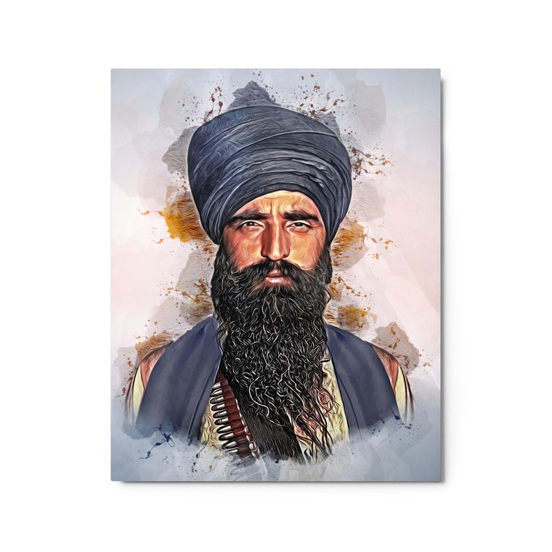 Sant Jarnail Singh Bhindranwale, Metal Art Print, Sikh Art Painting ...