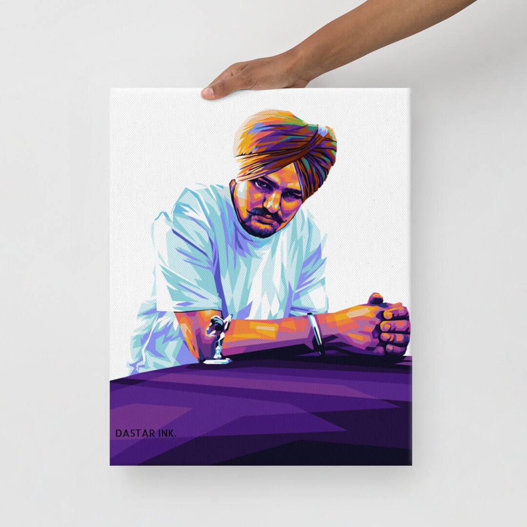 Sidhu Moosewala Pop Art, Sidhu Graphic Art, Canvas Wall Art, Moosewala ...