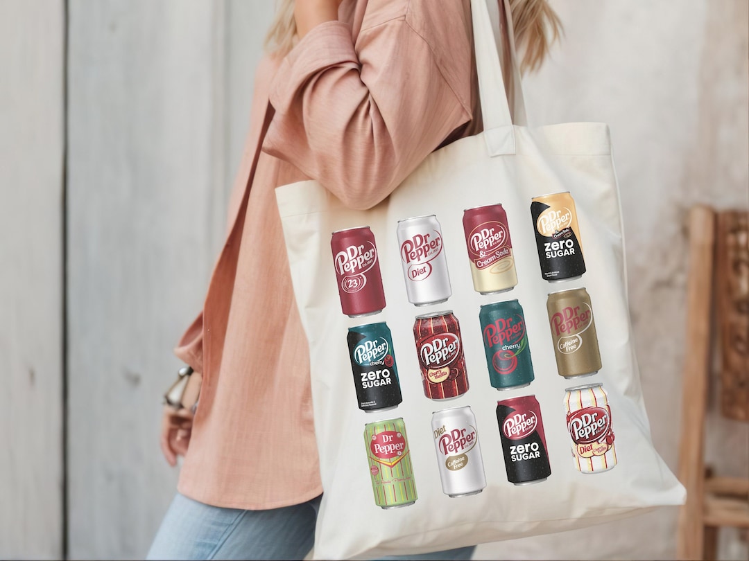 Dr Pepper Tote Bag, Dr Pepper Lover Gift, Vintage Soda Can Tote, Canvas ...
