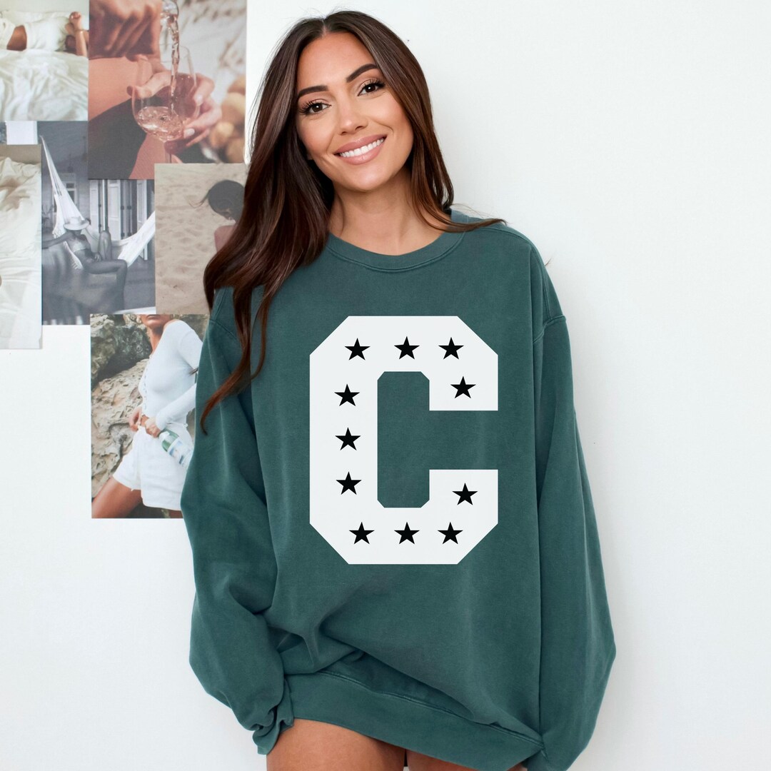 Custom Game Day Sweatshirt With Player's Letter Star Design, Sports Fan ...