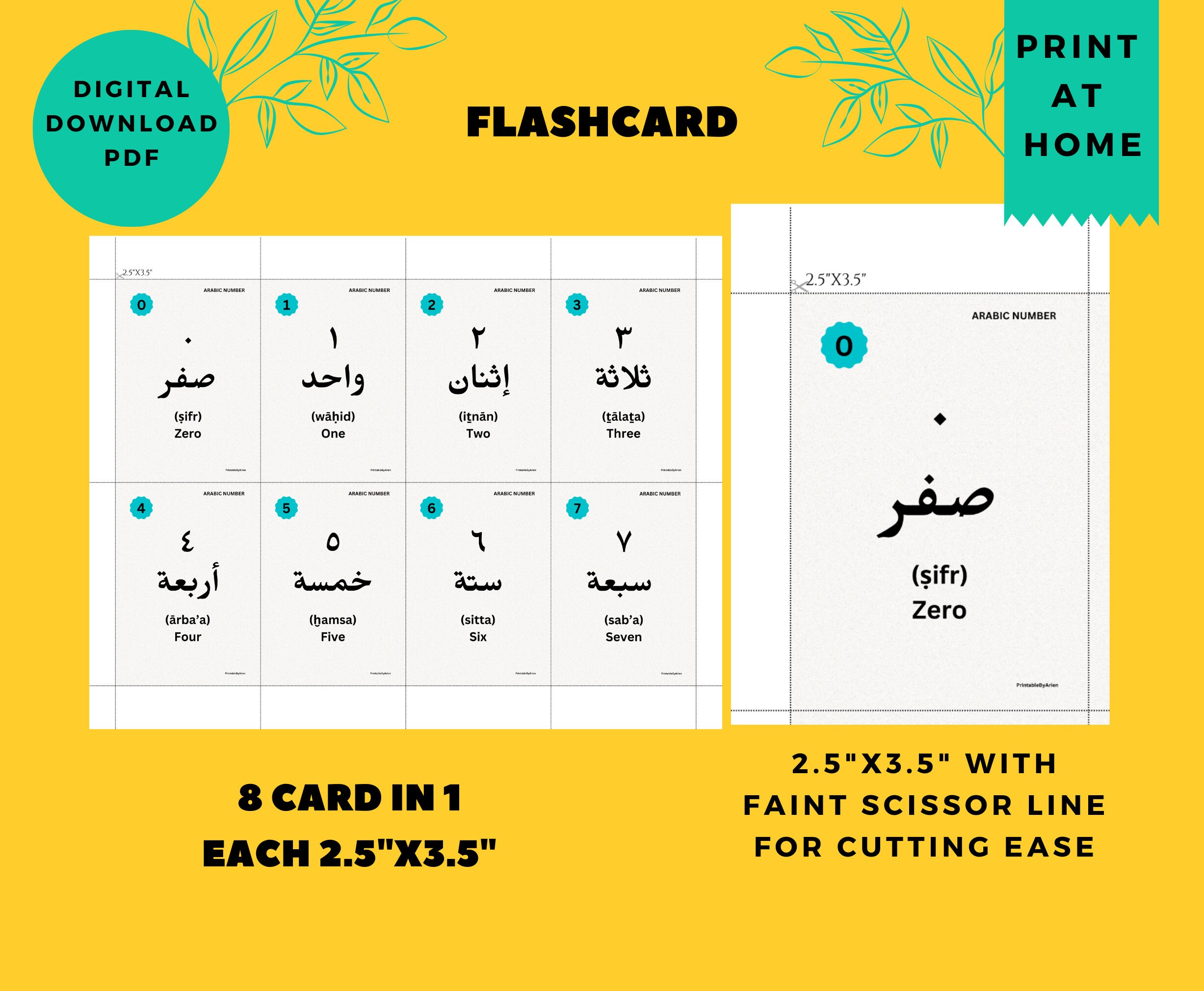 Arabic Number 1-20 Educational Flash Cards | Islamic Wallpaper | Muslim ...