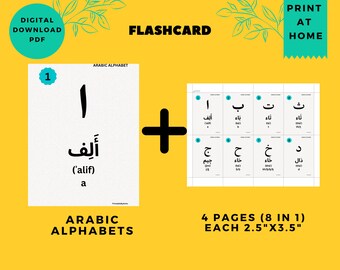 Tracing Arabic Alphabet Educational Flash Cards Pastel Nursery ...