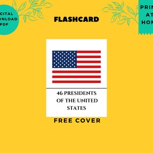 46 Presidents of USA Educational Poster Flash Cards | Fun Fact About 46 ...