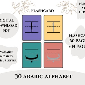 Tracing Arabic Alphabet Educational Flash Cards Pastel - Etsy