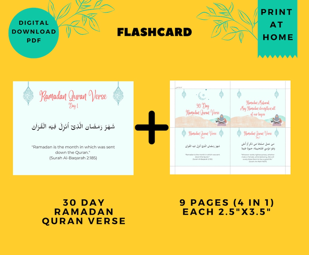 30 Day Ramadan Quran Verse Educational Flash Cards | Islamic Wallpaper ...
