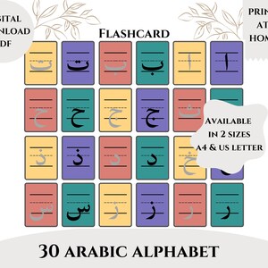 Tracing Arabic Alphabet Educational Flash Cards Pastel - Etsy