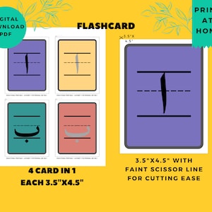 Tracing Arabic Alphabet Educational Flash Cards | Pastel Nursery ...