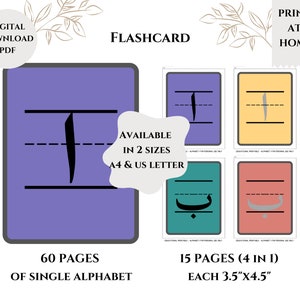 Tracing Arabic Alphabet Educational Flash Cards Pastel - Etsy