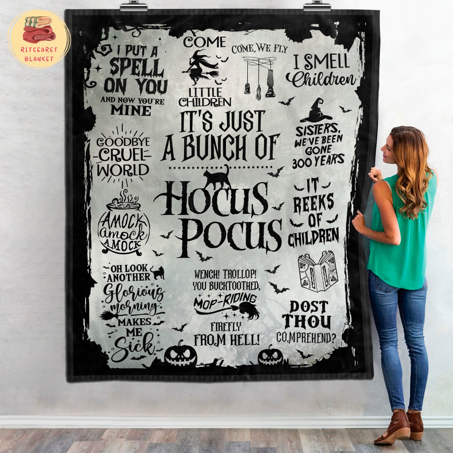 Manta Hocus Pocus, Halloween Hocus Pocus Blanket, Sanderson Sisters ...