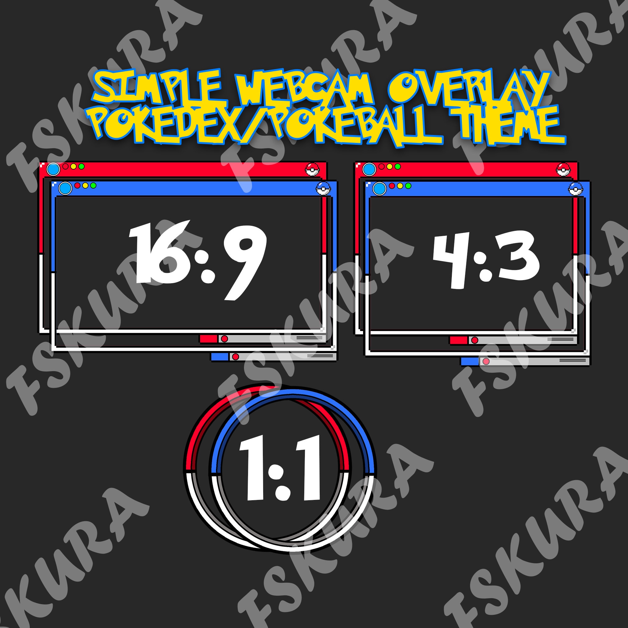 Simple Pokemon Theme Pokedex Pokeball Webcam Overlay - Etsy