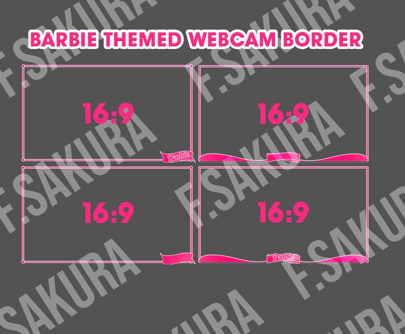 Barbie Themed Frame Webcam Overlay Border Pink - Etsy
