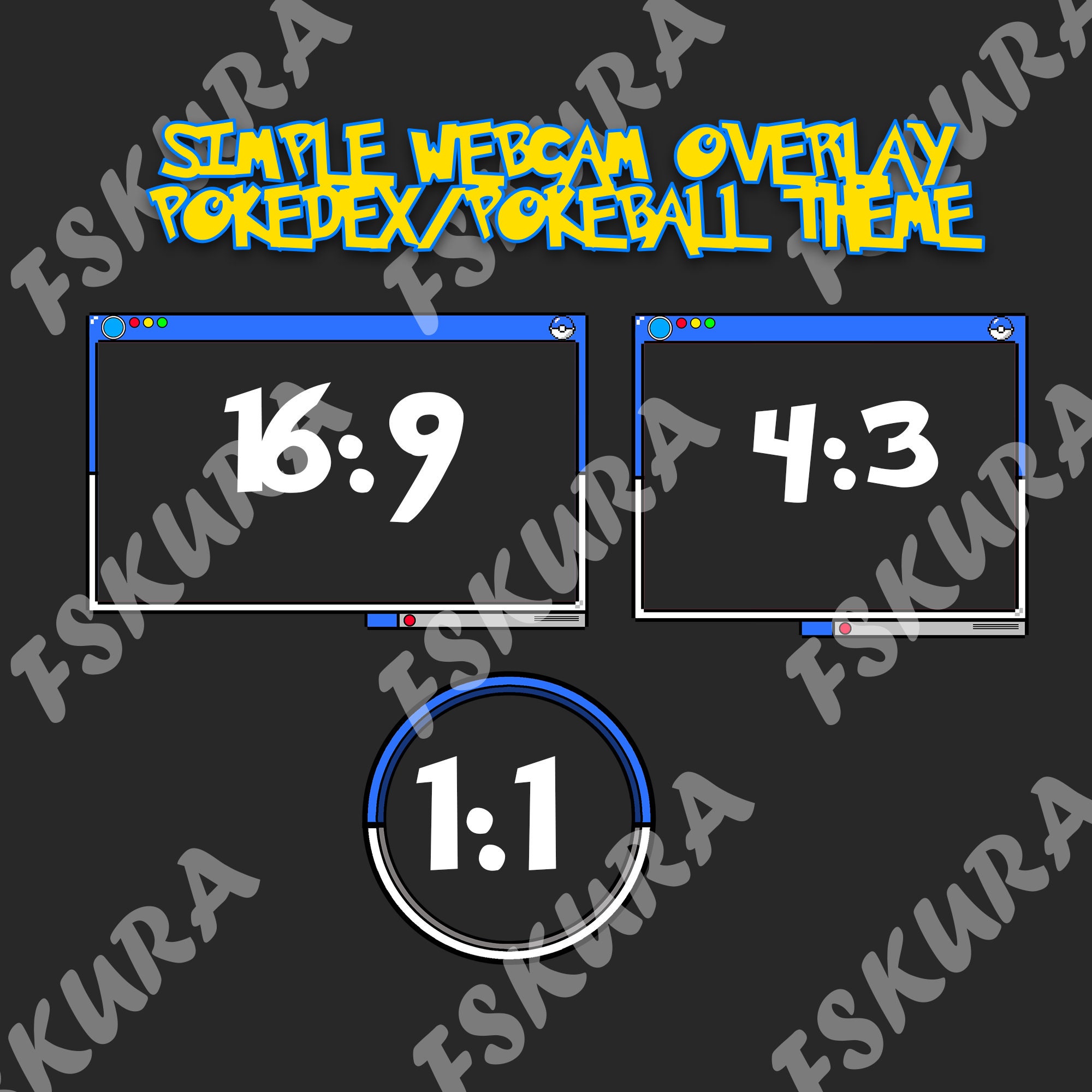 Simple Pokemon Theme Pokedex Pokeball Webcam Overlay - Etsy