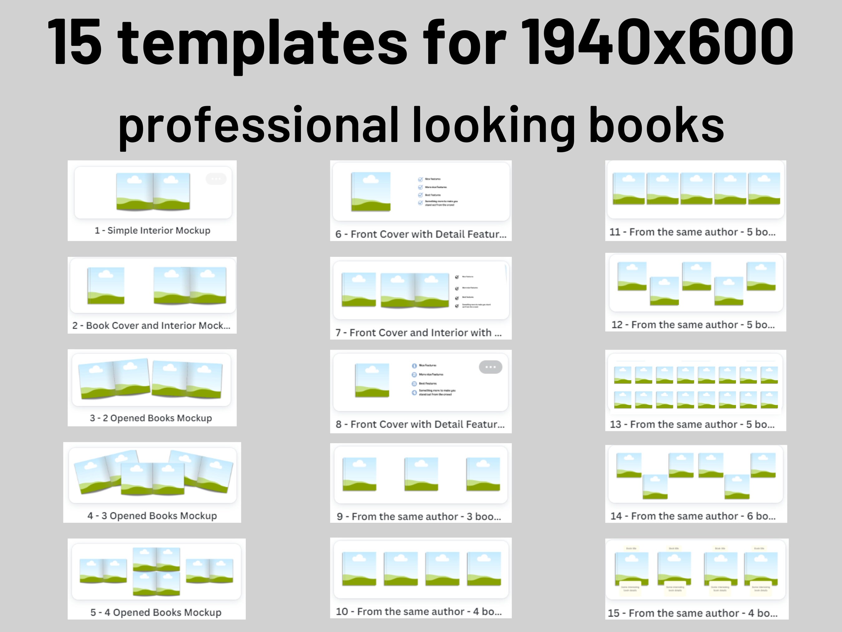 KDP Book Mockup Bundle Canva Template for Paperback Mock-ups, Mock up ...