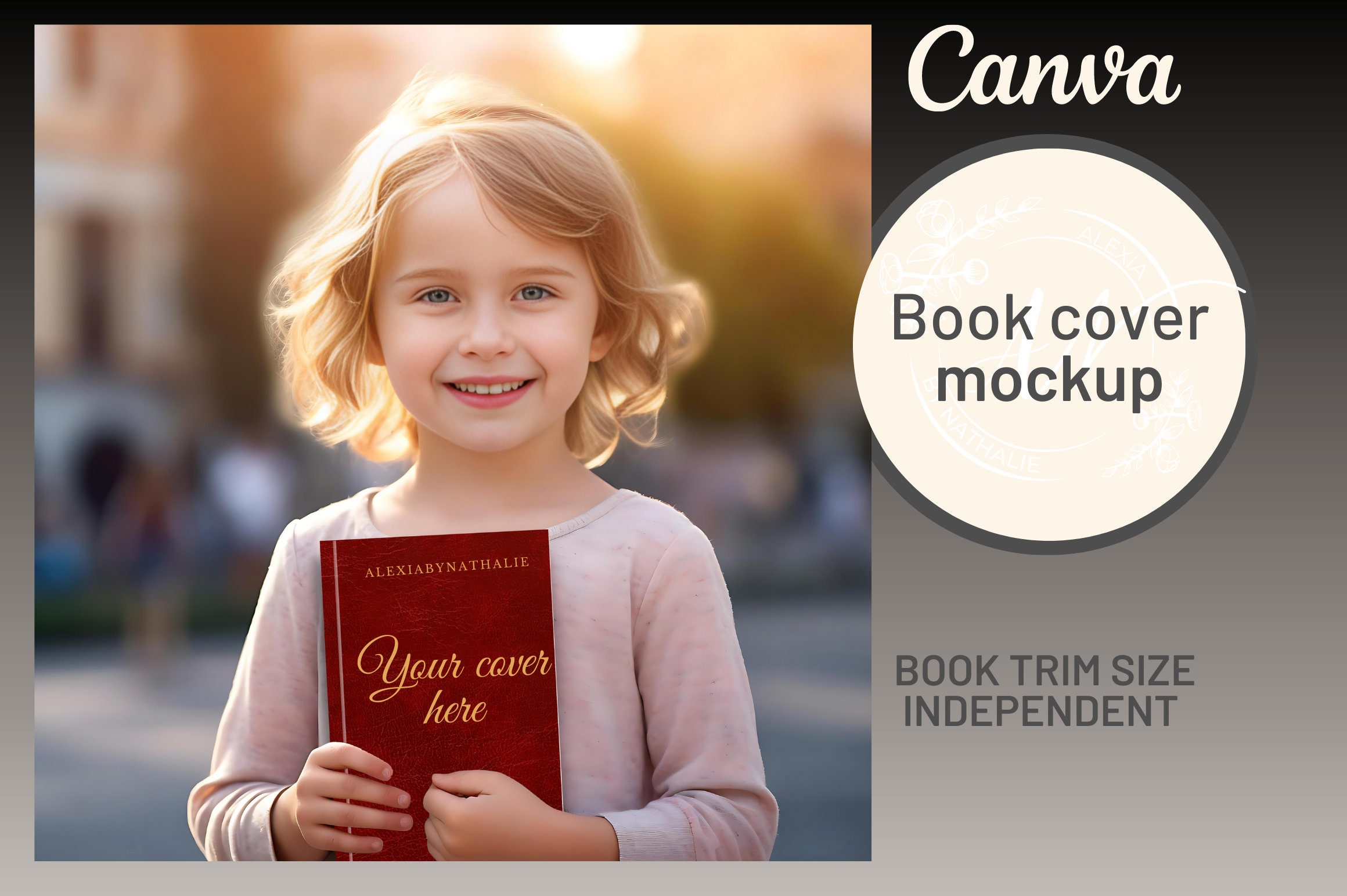 Book Cover Mockup, Canva Template for 8.5x11 (letterhead) and 6x9 ...