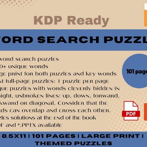 Word Search Puzzles for KDP, Commercial License, KDP Interior ...